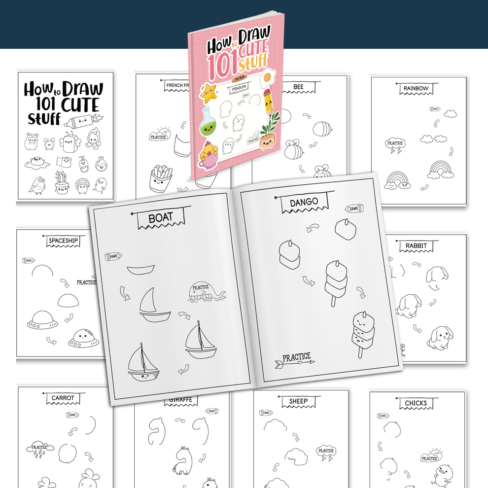 How To Draw 101 Cute Stuff Homeschool Art Drawing Book – Homeschool and ...
