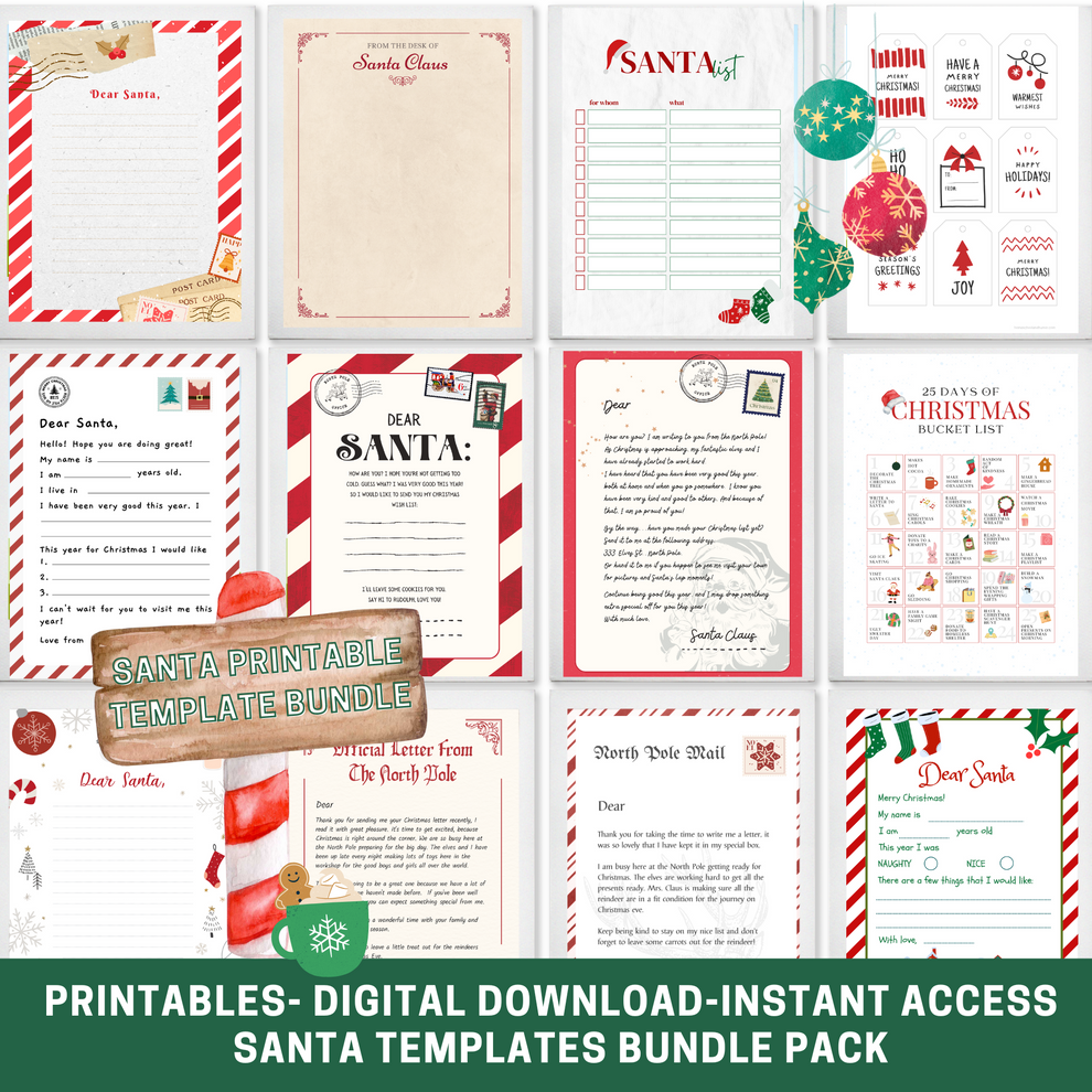 Santa Letters Templates Pack – Homeschool and Humor